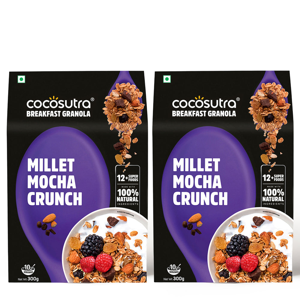 Millet Mocha Crunch Granola | Box of 2 | 300 g each | Breakfast Cereal ...